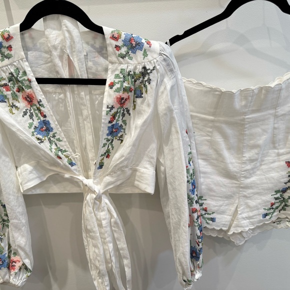 Zimmermann | Tops | Zimmermann White Set With Elegant Embroidered ...